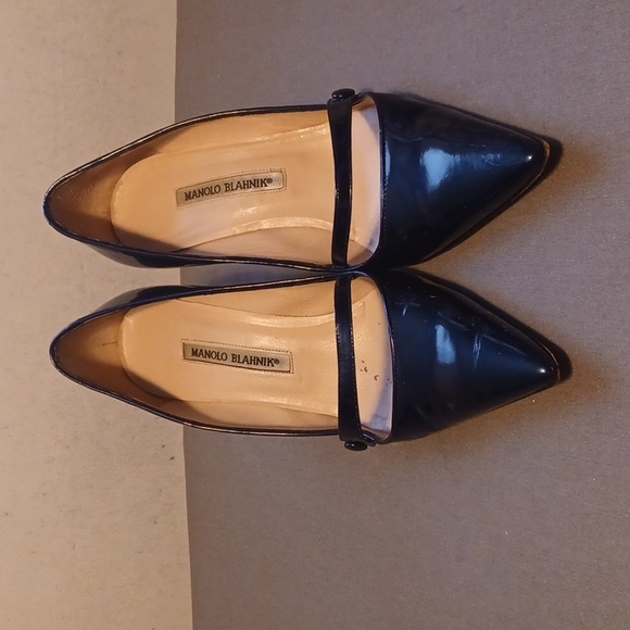 Manolo Blahnik | Shoes | Manolo Blahnik Navy Patent Pumps | Poshmark